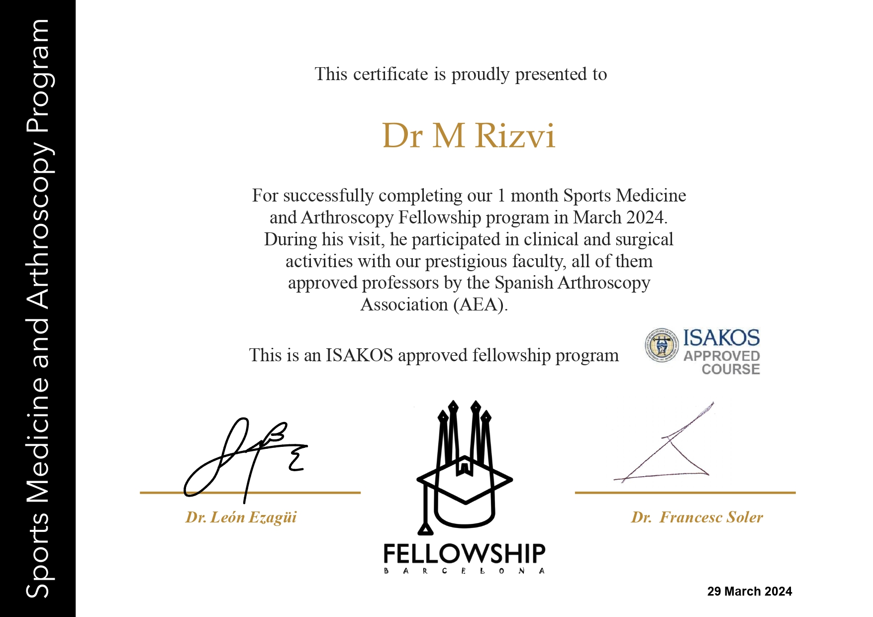 International Arthroscopy Fellowship - Register for PG courses after ...